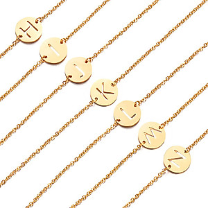 MODAGIRL Initial Bracelet Gold Jewelry for Women Dainty Personalized Letter Charm Chin Bracelet for Teen Girls Special Gifts (C)