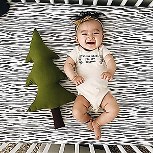 Crib Sheet Set | Toddler Sheet Set 2 Pack 100% Jersey Cotton Black and White Abstract Stripes and Dots