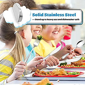 12-Piece Kids Silverware, E-far Stainless Steel Toddler Kids Utensils Safe for Preschooler/Children, Includes 4 Forks 4 Spoons 4 Knife, Slimline Adult Look & Small Size, Rust Free & Dishwasher Safe