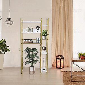 PENGHONG Multi-Functional Over thet Toilet Shelf, 7 Layer Toilet Rack, Bathroom Rack, Washing Machine Rack, Balcony Flower Rack (Golden)…