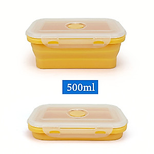 Lunbengo 4Pack Collapsible Reusable Lunch Containers, 350ml-500ml-800ml-1200ml, Silicone Food Storage Containers with Lids, Food Grade, Space Saving, Leak-proof Camping Travel Food Containers