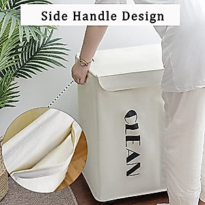 ParkNbuy 2 Section Laundry Hamper with Wheels and Lid,Large Laundry Basket on Wheels with Handle,Oxford Cloth Hamper on Wheels for Family Room Clothing Toys