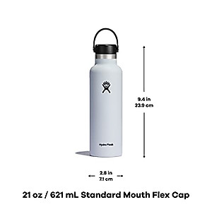 Hydro Flask 21 oz Standard Mouth with Flex Cap Stainless Steel Reusable Water Bottle Cactus - Vacuum Insulated, Dishwasher Safe, BPA-Free, Non-Toxic