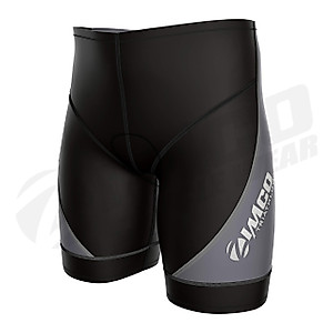 Zimco Active Triathlon Shorts Mens Tri Shorts Mens 2 Rear Pockets (Gray, Medium)