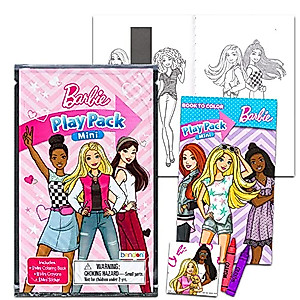 Barbie Mini Party Favors Set for Kids - Bundle with 24 Mini Barbie Grab n Go Play Packs with Coloring Pages, Stickers and More (Barbie Birthday Party Supplies)