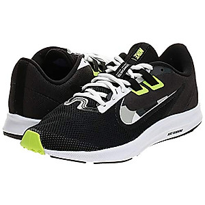 Nike Downshifter 9 Men's Running Shoes, Lightweight Mesh Men's Sneakers, Black/White-Particle Dark Smoke Grey-Ghost Green-Sapphire, 10