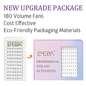 EMEDA 180 Fans Premade Fans Eyelash Extensions Pointy Base Thin Base 8D Stable C Curl Premade Lash Extensions Fans Pre Fanned Volume Lash Extensions (8D 0.07 C Mix 8-14mm)
