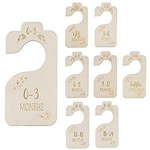 Yinuoday Baby Closet Size Dividers Set of 8 Baby Clothes Organizers Thicken Double Sided Hanging Closet Organizer from Newborn to 24 Months Baby