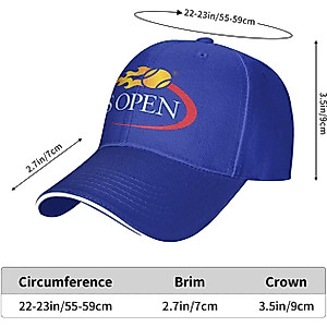 Us Open Tennis Sandwich Cap Unisex Classic Baseball Capunisex Adjustable Casquette Dad Hat Blue, One Size