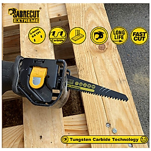 2 x SabreCut SCRS956XHM_2 Tungsten Carbide 5 63/64" (152mm) Variable 6-8 TPI S956XHM Very Fast Wood and Plastic Cutting Reciprocating Sabre Saw Blades Compatible with Bosch Dewalt Makita and Others