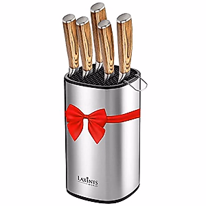 Universal Knife Block, Stainless Steel Knife Holder, Knife Organizer, Modern Rectangular Design, 8.5” by 5”(knives not included)