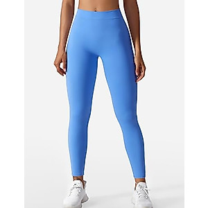 YEOREO Gym Leggings for Women V Back Workout Leggings Scrunch Butt Lifting Leggings for Women High Waist Booty Yoga Pants Daze Womens Leggings Light Blue Small