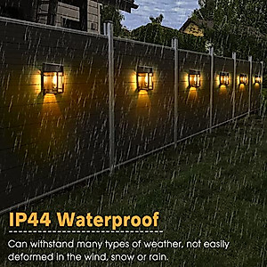 Mancra Solar Fence Lights Outdoor, 6 Pack Solar Wall Lights LED Tungsten Filament Bulb Solar Deck Lights Waterproof Patio Decor for Outdoor Porch Backyard Yard Garden, 3000K