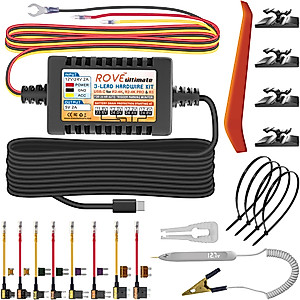 ROVE R3 Dash Cam | Hardwire Kit | 256GB Micro SD Card