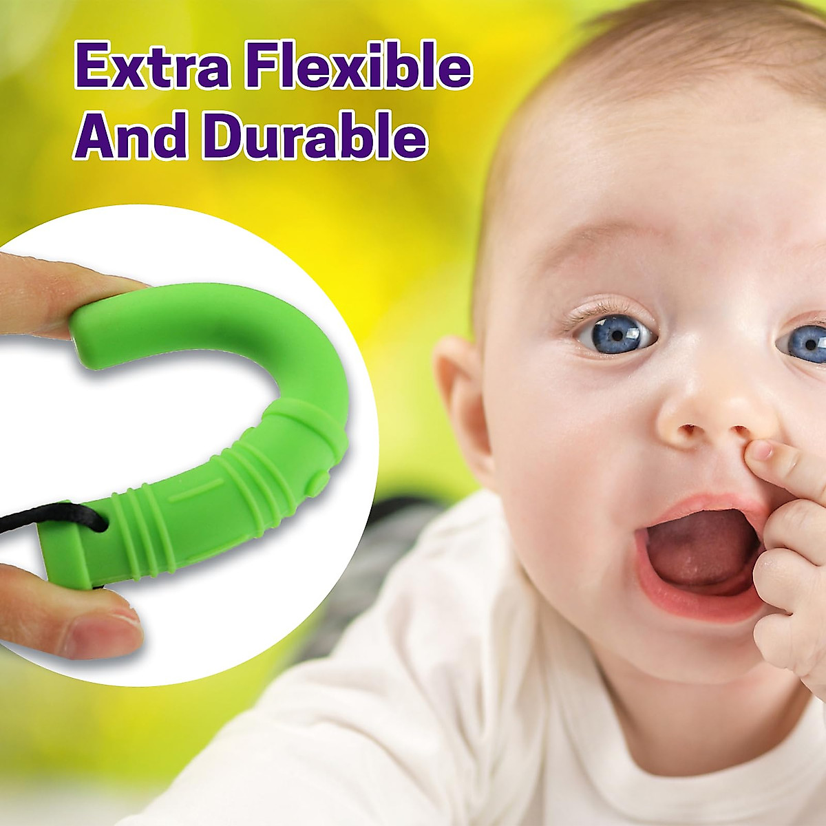 Chew Necklaces for Sensory Kids, Silicone Chewy Necklace Sensory Chew Toy for Girls Boys, 6 Pack chewelry for Kids Teens Adults with Autism Anxiety ADHD SPD or Oral Motor Needs