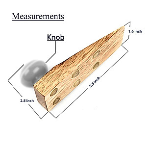 Indian Shelf Wooden Door Stopper | Handmade Green Door Wedge Stopper | Etched Stopper Door (13.97 Cm, 1 Piece)