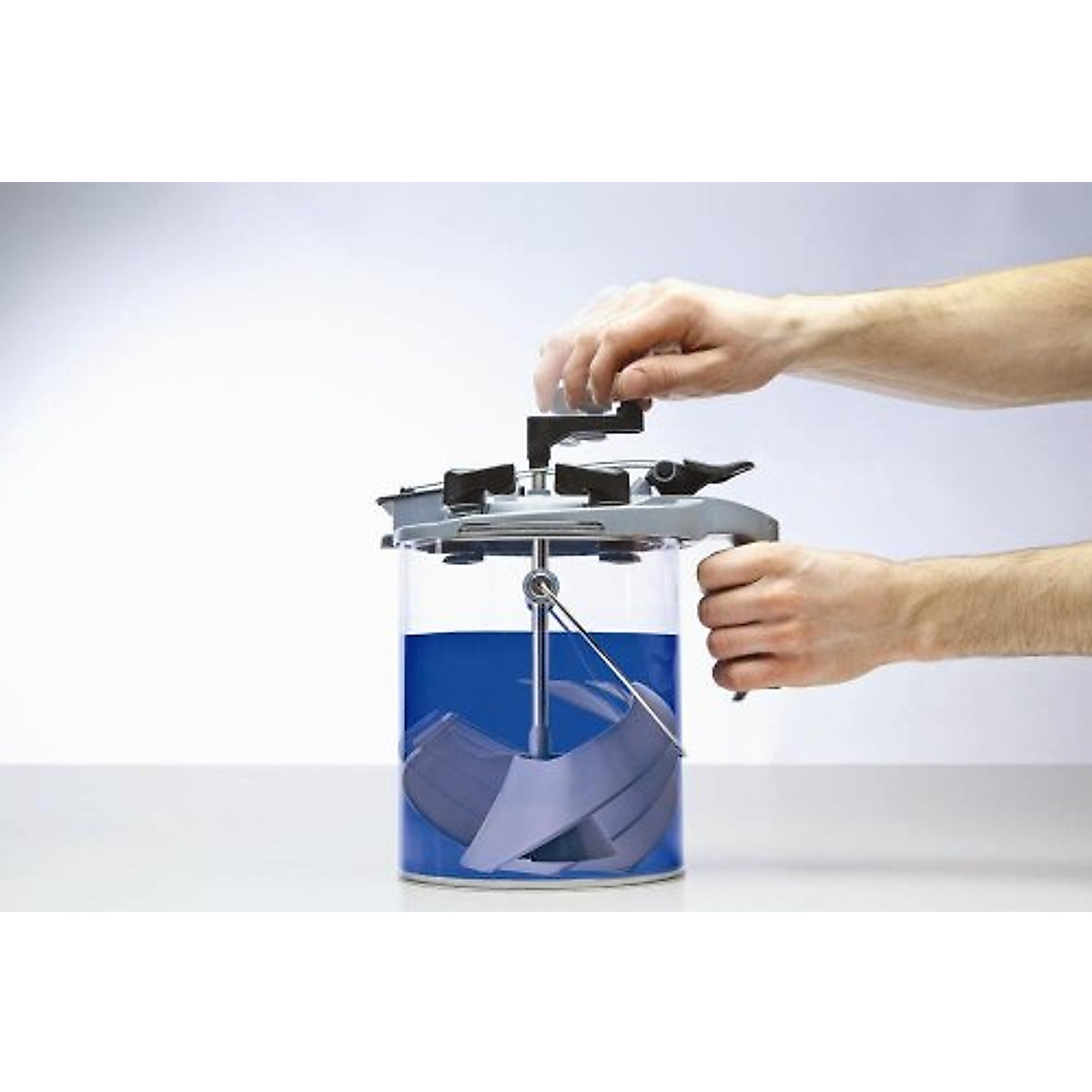 Mixing Mate Paint Lid – Gallon Size Paint Can Pour Spout – Easy, Mess-Free Mixing Mate Paint Can Lid – Pistol Grip Handle Paint Mixers to Stir, Pour, & Store – Simply Twist to Secure