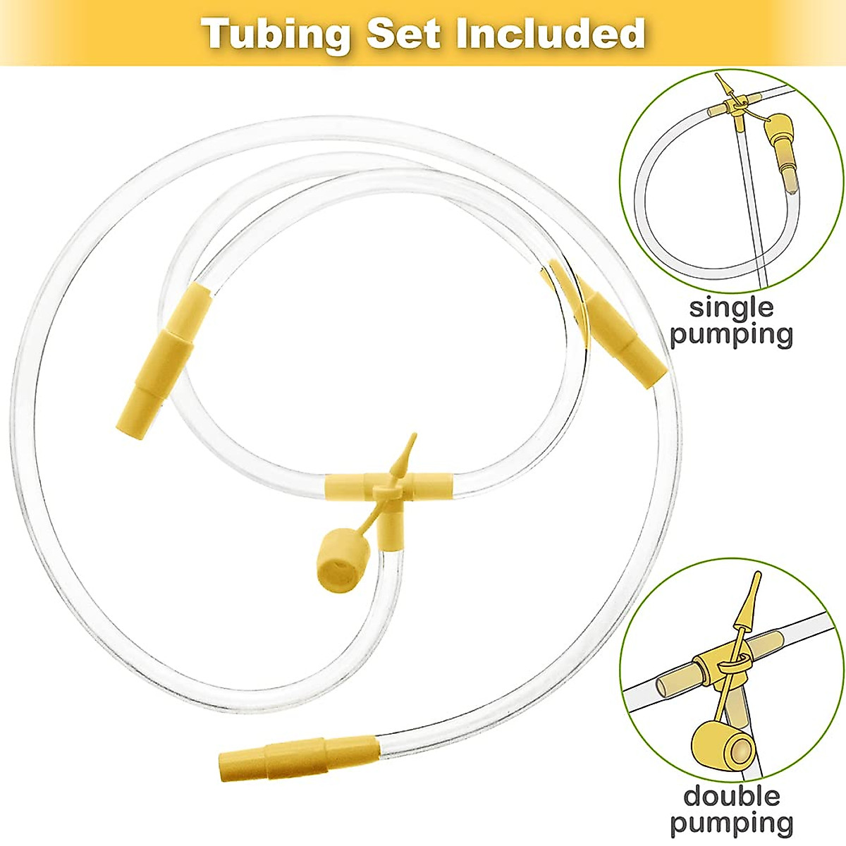 NENESUPPLY Pump Parts with 21mm Flanges Compatible with Medela Pump in Style Maxflow Breastpump and Personalfit Flex. Incl. Flange Membrane Connector Tubing Valve. Not Original Medela Pump Parts