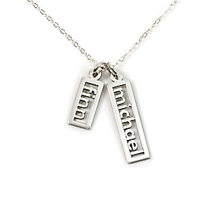 AJ's Collection Personalized Necklace Open Double Sterling Silver or 14k Gold Plate over Sterling Silver (18)