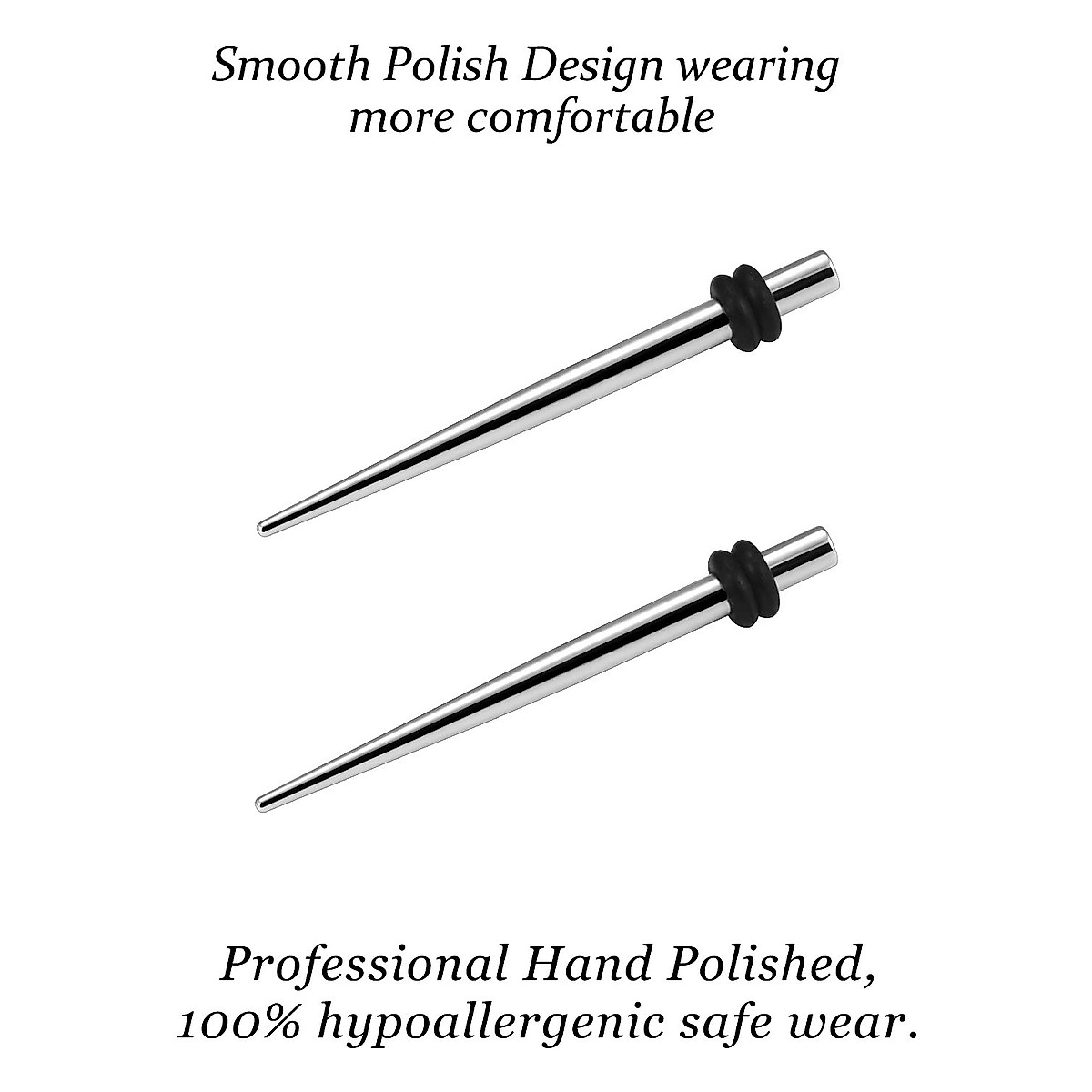 Vsnnsns 8G 316L Surgical Stainless Steel Ear Gauges Stretching Kit Plugs Tapers Insertion Pin for Earrings Nose Rigns Navel Nipple Lip Tongue Rings Jewelry Stretcher Piercing Stretching Kit Tools