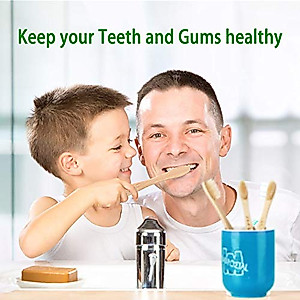 Premiumswede Bamboo Toothbrushes - Biodegradable Eco Friendly Soft Toothbrushes for Adults, Kids - Natural Wooden Toothbrushes with Soft Bristles - 10 Pcs Family Toothbrush Pack