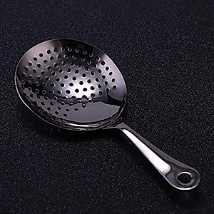 UPKOCH Stainless Steel Julep Strainer Cocktail Strainer Stainless Steel Cocktail Strainer Filter Bar Drink Strainer Utensil for Bartenders and Mixologists (Black)
