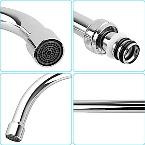 NETISR Swivel Faucet Spout for Commercial Faucet Only, Faucet Replacement Parts Krowne Faucet Parts, Brushed Nickel, 8 inches