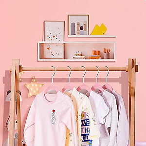 Stormix Kids Hangers 32 Pack, Kids Clothes Hangers Non-Slip, Children Velvet Hangers with Shoulder Notches for Closet Pink