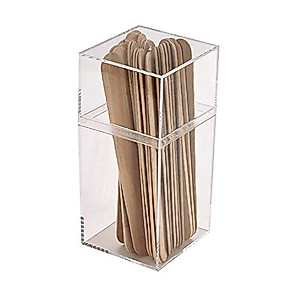 Pioneer Plastics 036C Clear Tall Rectangular Plastic Container, 2.75" W x 2.625" D x 5.75" H, Pack of 4
