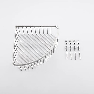 Segistan Bathroom Corner Shower Caddy Organizer, SUS304 Stainless Steel Heavy Duty Rust-Proof Bathroom Shelf Organizer Shampoo Holder, Wall Mounted Storage Rack for Bathroom Kitchen, Brushed Nickel