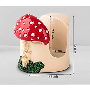 dgudgu Mushroom Kitchen Sponge Holder Resin Sponge Dish Red Sponge Holder for Kitchen Sink Caddy Decor for Kitchen Kitchen Sink Accessories Sponge Holder