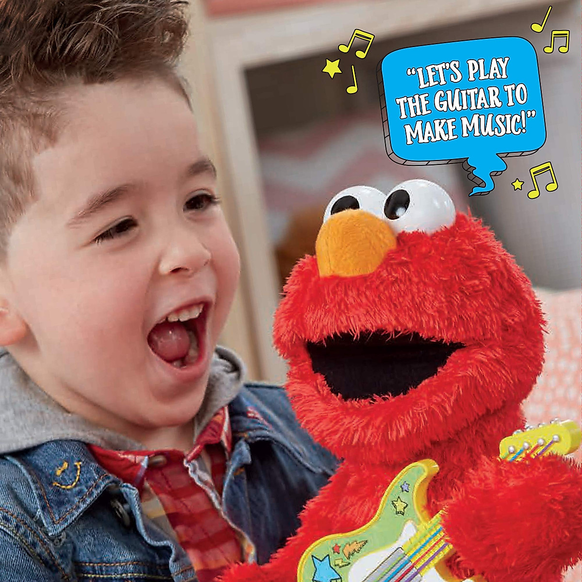 Sesame Street Rock and Rhyme Elmo Talking, Singing 14-Inch Plush Toy for Toddlers, Kids 18 Months & Up