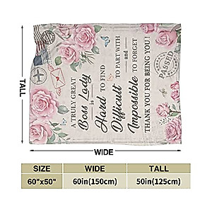 Nahjiiem Boss Blanket Boss Gifts for Women Boss Throws Blankets Boss Day Gift Birthday Retirement Valentine's Day Gifts 50"×60"