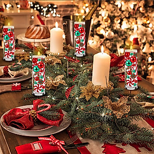 XIMISHOP 7106pcs Christmas Vase Filler,Green Red Candy Cane Vase Filler Floating Pearls Candles Clear Beads Pearl Beads for Christmas Holiday Home Decoration