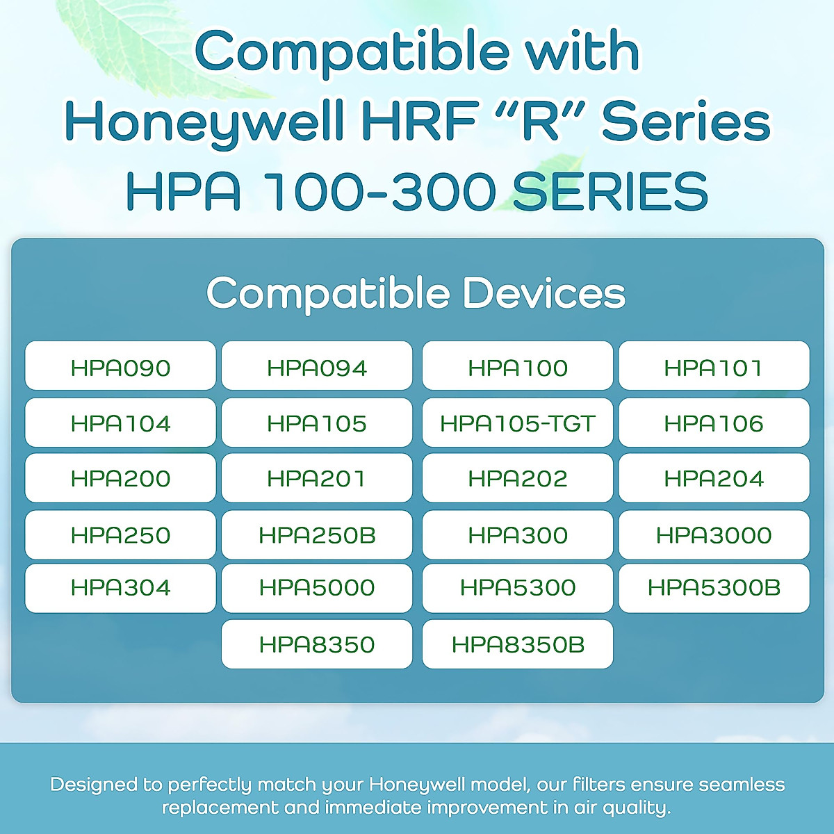 Breathe Naturally - HPA200 HEPA Replacement Filters - Honeywell Replacement Filters for Premium Air Purification -Ideal HPA200 Filter Replacement for Home & Office Use(2 pack HEPA Replacement Filter)