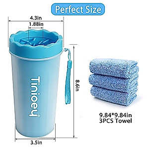 Dog Paw Cleaner for Large Dogs (with 3 Towels & Dog Bath Brush), Dog Paw Washer, Paw Buddy Muddy Paw Cleaner, Pet Foot Cleaner