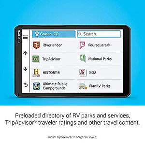Garmin RV 890, GPS Navigator for RVs with Edge-to-Edge 8” Display, Preloaded Campgrounds, Custom Routing and More (Renewed)
