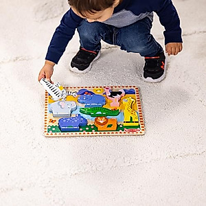 Melissa & Doug Safari Wooden Chunky Puzzle - 8 Pieces - FSC Certified