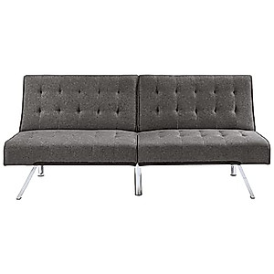 Signature Design by Ashley Sivley Modern Tufted Flip Flop Futon Sofa Bed, Dark Gray
