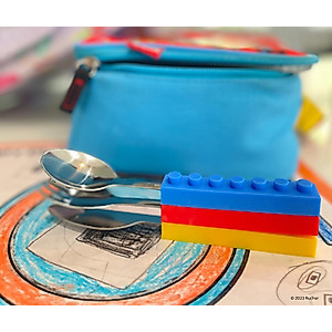 Toddler Utensils: Stackable Spoon, Fork & Knife. Fun Silverware for Kids. Stainless Steel Tableware for Children - Birthdays, Christmas, Building Blocks Party Sets.