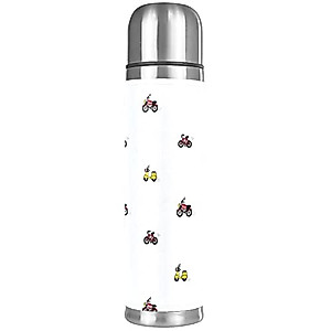 Stainless Steel Leather Vacuum Insulated Mug Motorcycle Thermos Water Bottle for Hot and Cold Drinks Kids Adults 16 Oz