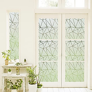 Beautysaid Window Privacy Film Frosted Glass Window Stickers: Bathroom Frosting Sun Blocking Static Cling Non-Adhesive Vinyl Removable Decorations Covers for Home Office 17.5x78.7inch