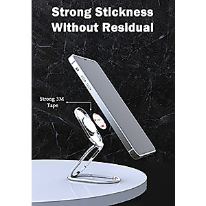 VAWcornic Phone Ring Holder Finger Kickstand, 540° Dual Direction Rotating Phone Grip for iPhone, Samsung, Huawei Smartphone, Tablet, Kindle, Switch Lite Compatible with Magnetic Car Mount (Silver)