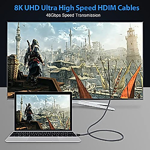 MINJANDLEE 2Pack 8K HDMI 2.1 Cable 48Gbps Certified Ultra High Speed HDMI Braided Cord 10ft, 4K120 8K60 144Hz eARC HDR HDCP 2.2 2.3 3D, Compatible with Ethernet PS5, PS4, X-Box Series X, LG QLED TV