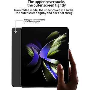 TECHY for Samsung Z Fold 5 Case with S-Pen Pocket Luxury Flip Plating Glass Crystal Hybrid Leather All-Inclusive Cover, Galaxy Z Fold 5 Case with S Pen Holder for Galaxy Z Fold 5, Black