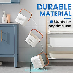 TAILI Portable Shower Caddy Basket Tote, Plastic Shower Basket with Handle, Dorm Room Essentials Toiletry Caddy for Dorm College Bathroom Cleaning Camping, Orange