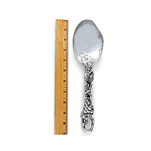 Arthur Court Designs Metal Buffet Serving Spoon in Grape Pattern Sand Casted in Aluminum with Artisan Quality Hand Polished Designer Tarnish-Free 11.5 inch Long