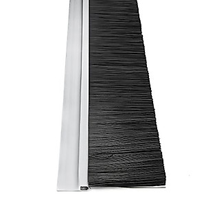 uxcell Door Brush Bottom Sweep h-Shape Aluminum Alloy Holder with 3.2-inch Black Nylon Brush, 1000mm x 108mm(Approx 39.37-inch x 4.25-inch)