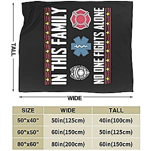 in This Family No One Fights Alone First Responder Blankets and Throws Twin Large Blanket Warm Soft Blankets for Couch Bed Sofa Travel Plush Blanket All Season Season for Women Men