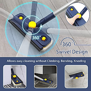 Broom and Dustpan Set for Home, Tub Tile Scrub Brush 3 in 1 Shower Brush